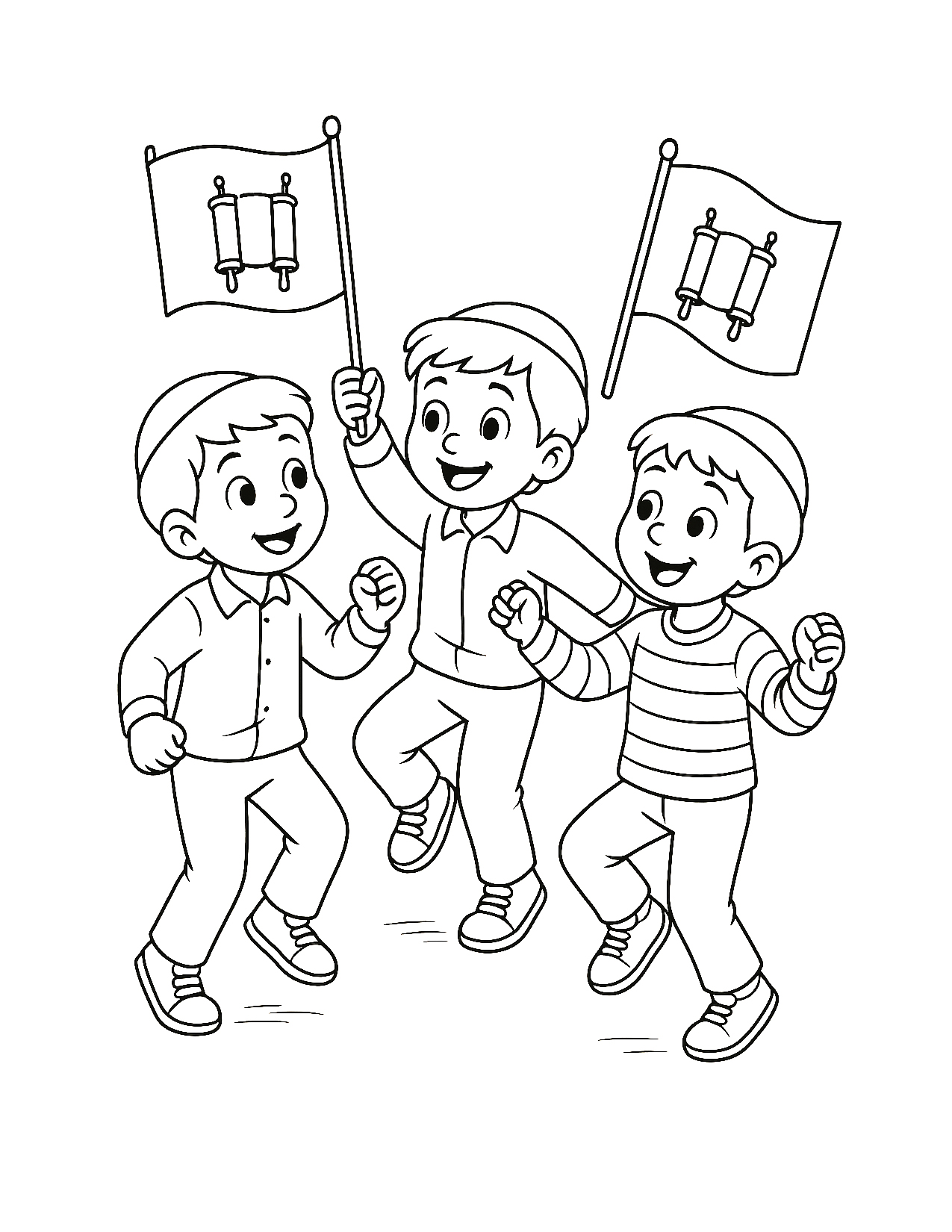 דפי צביעה | שמחת תורה - עולם הילדים