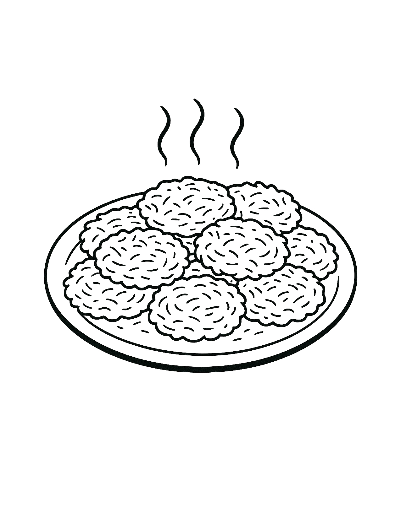 דפי צביעה לחנוכה | צלחת לביבות חמות - עולם הילדים